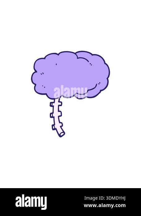 popping motion animation of cartoon doodle of a brain Stock Video ...