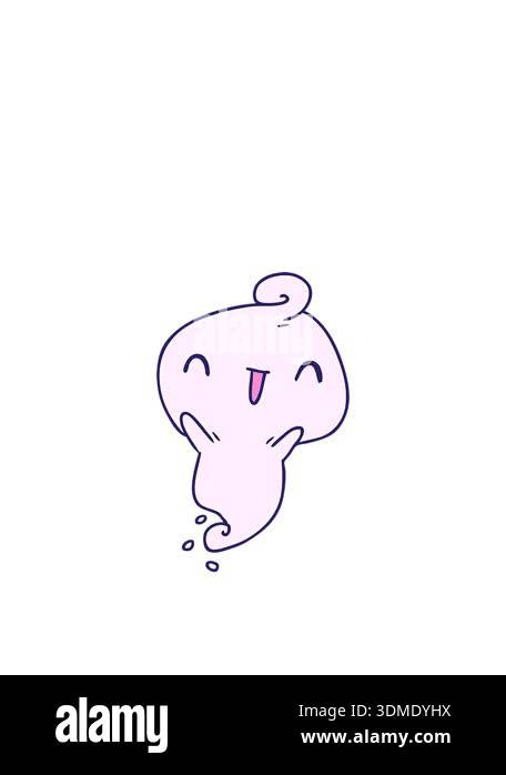 stretching up animation of cartoon illustration kawaii cute dead ghost ...