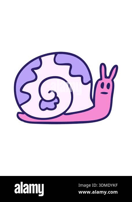 shaking motion animation of hand drawn quirky cartoon snail Stock Video ...