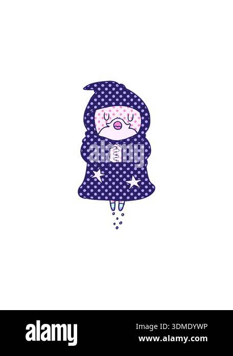 starburst effect animation of cartoon floating wizard Stock Video ...