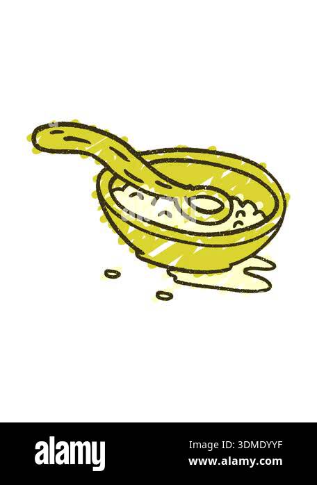 changing color animation of Soup Bowl Chalk Drawing Stock Video Footage ...