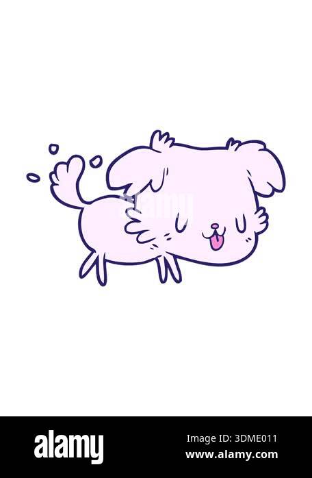 spinning motion animation of cute cartoon dog wagging tail Stock Video ...