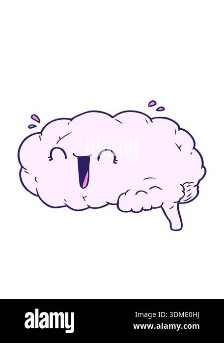 bobbing motion animation of cartoon brain laughing Stock Video Footage ...