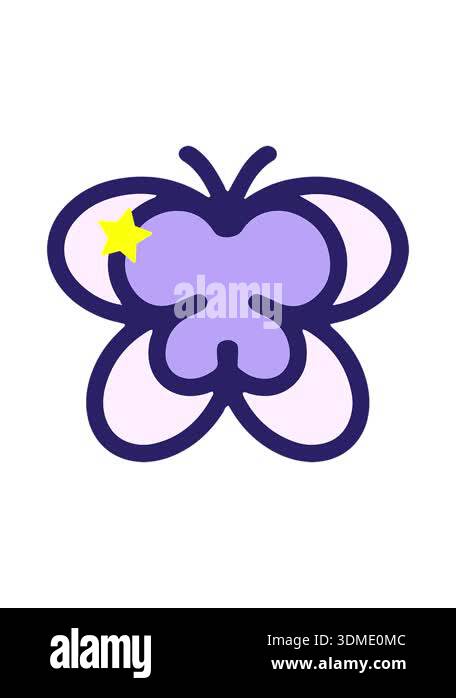 twinkling stars effect animation of simple bold cute butterfly Stock ...