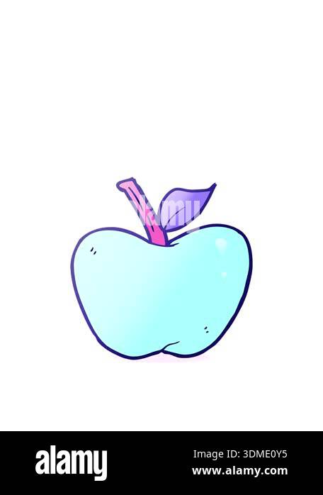 rise and float animation of cartoon apple illustration Stock Video ...