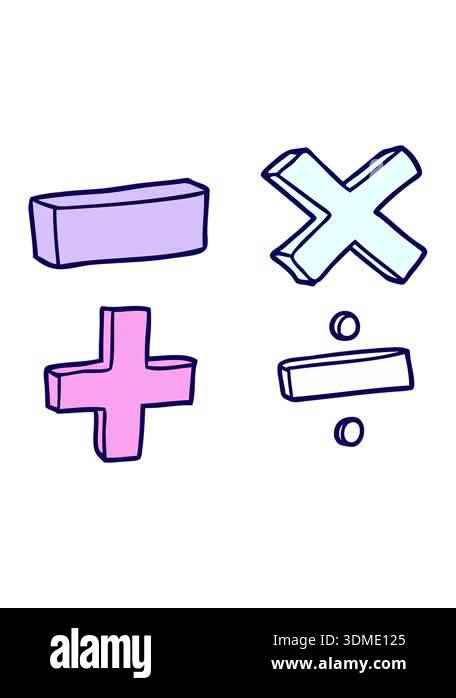 neon light effect animation of cartoon math symbols Stock Video Footage ...