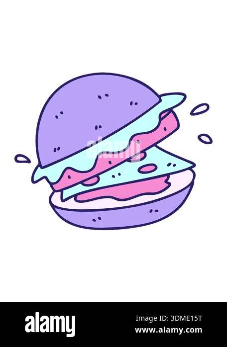 jiggle motion animation of tasty burger cartoon Stock Video Footage - Alamy