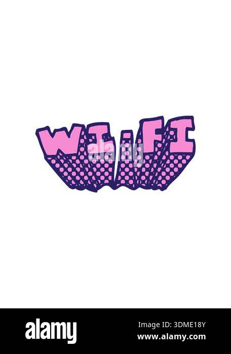 attention grabbing animation of cartoon wi fi Stock Video Footage - Alamy