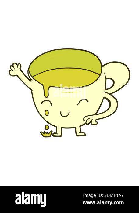 changing color animation of cartoon spilled teacup Stock Video Footage ...