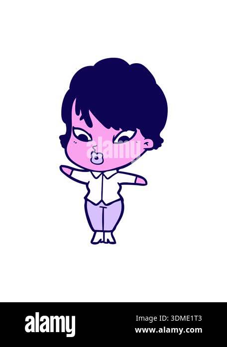 neon light effect animation of neon palette of cartoon woman Stock ...