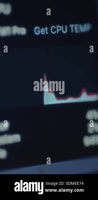 Computer monitoring application showing CPU temperature Stock Video ...