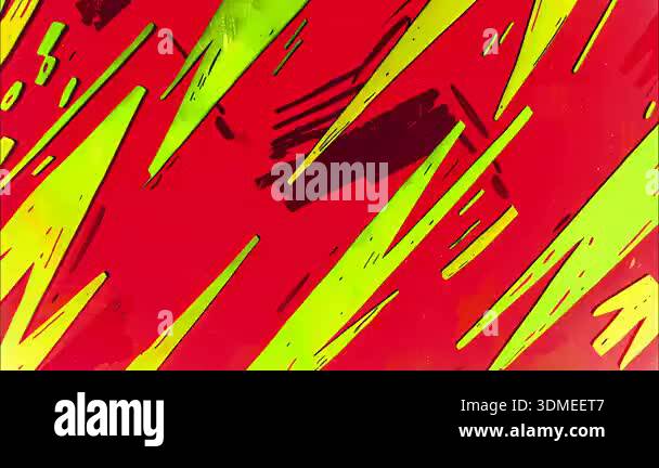 red neon yellow hand drawn grunge background, sharp paint slashes ...