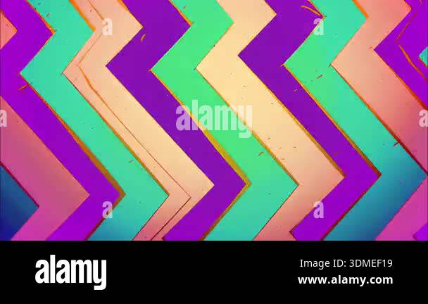 Retro Zigzag Pattern Background, Colorful Hand Drawn Chevron Shapes in ...