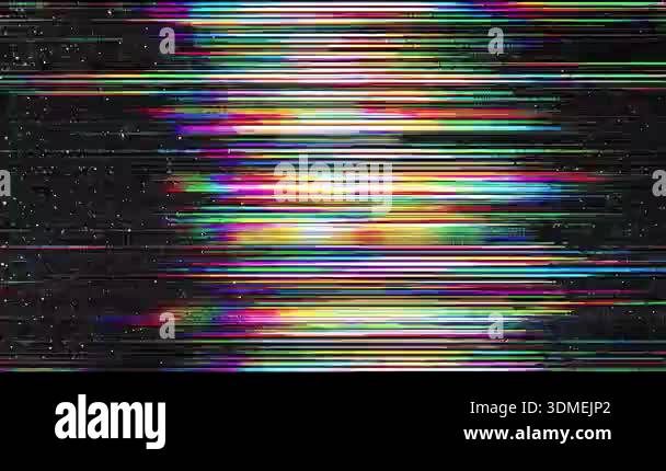 Multicolor glitch interference with dense scanlines, digital static ...
