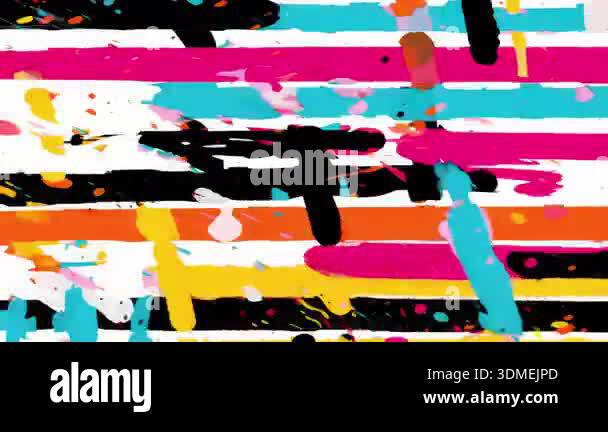abstract horizontal paint strokes background, hand drawn cartoon ...