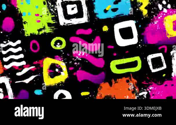 Abstract graffiti symbols background, hand drawn paint icons and shapes ...
