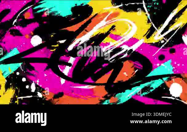 Aggressive black graffiti scribbles, abstract paint strokes, hand drawn ...
