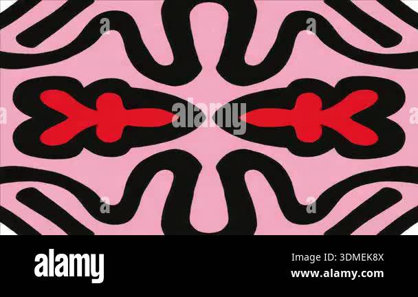 Symmetrical abstract wavy pattern background, mirrored organic lines ...