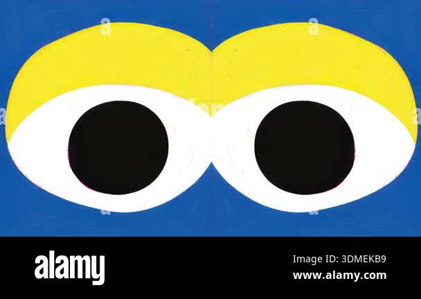 Abstract cartoon eyes pattern, large oval shapes with black pupils ...