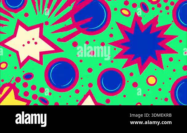Pop art abstract background, cartoon comic pattern, colorful star ...