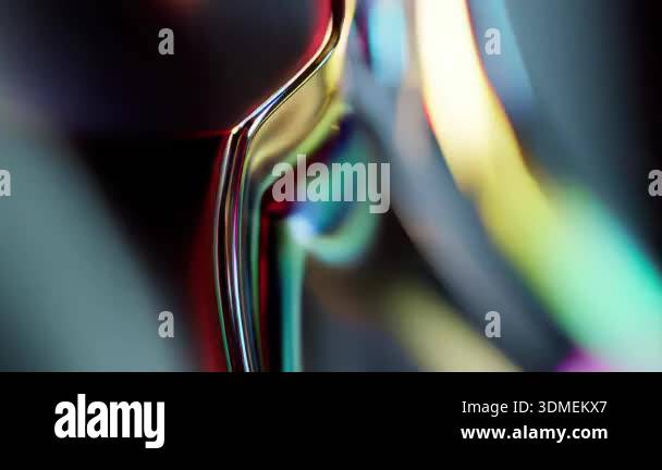 Curved transparent glass arc, iridescent rainbow edge, abstract prism ...