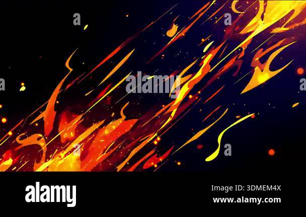 abstract fire stream, cartoon style, comic style, 2d animation, flowing ...
