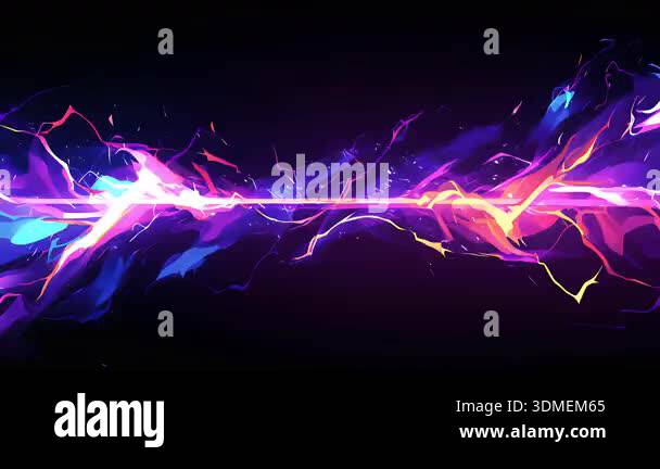 cartoon comic style 2d animation horizontal energy beam, glowing plasma ...