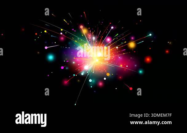 Multicolor anime energy burst explosion, glowing rainbow particles and ...