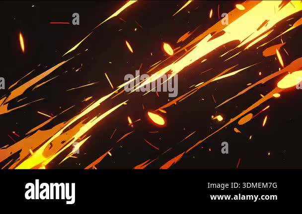Abstract fire streaks, cartoon flame motion, comic style energy trails ...