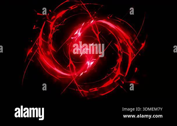 Red energy vortex circle with glowing plasma swirl, anime magic portal ...