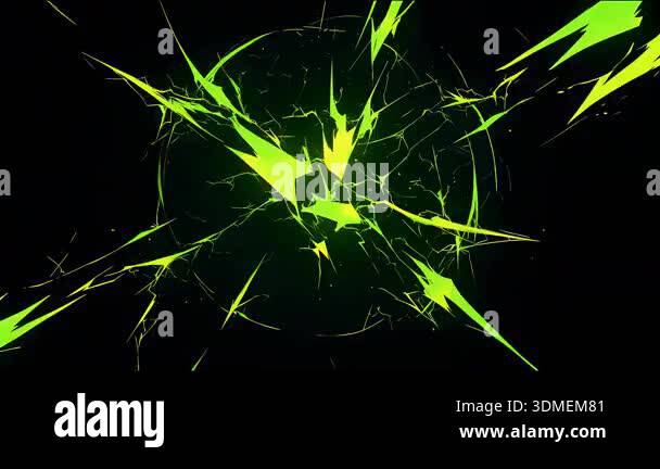 Green energy circle explosion, glowing ring blast, electric impact ...