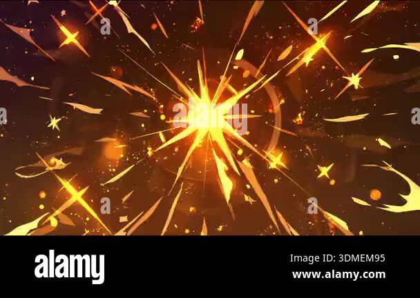 Golden energy core explosion, radiant fire burst, glowing magic blast ...