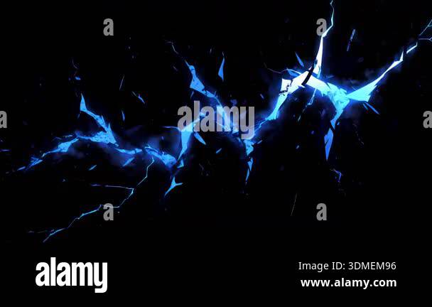 blue lightning energy crack, electric plasma fracture, glowing power ...