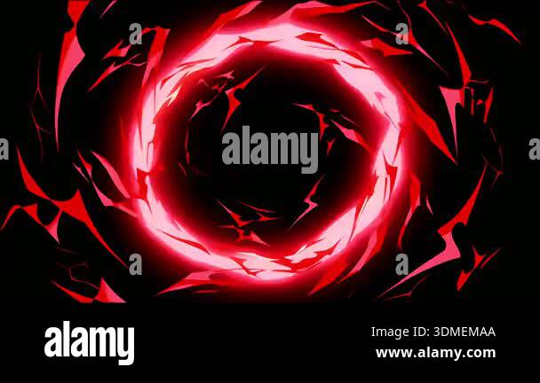 Red energy ring portal vortex, glowing circular power gate, anime magic ...