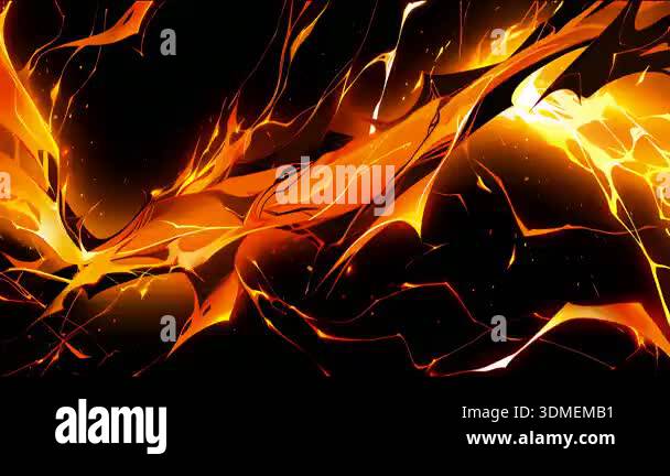 anime flame energy flow, orange fire streaks, burning plasma lines ...