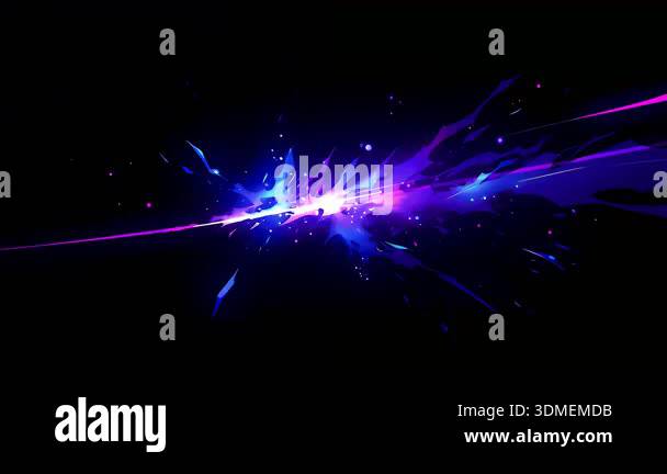 Blue purple anime energy blast line, electric plasma beam explosion ...
