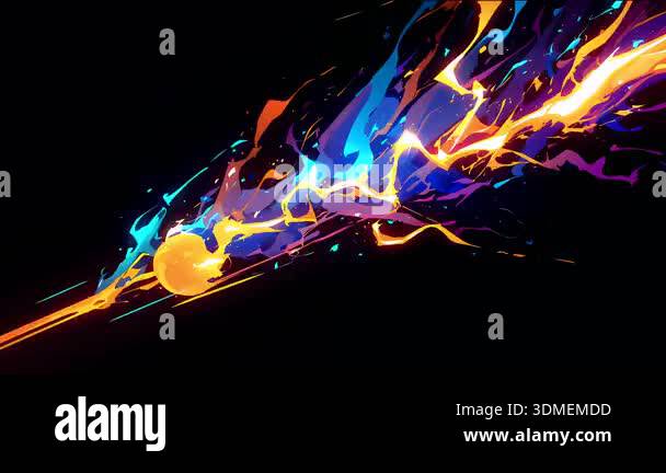 Anime energy slash, blue orange plasma streak, dynamic electric burst ...