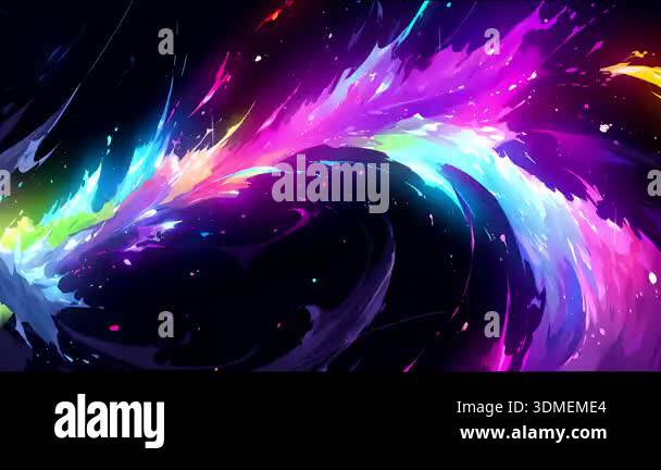 anime neon energy wave, curved plasma motion, colorful power stream ...