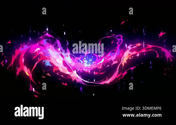 anime plasma swirl, pink purple energy wave, liquid light motion ...
