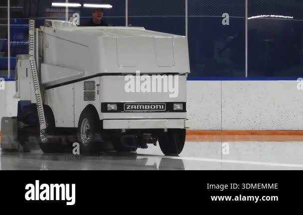 Calgary, Alberta, Canada. Jan 31, 2026. A white Zamboni ice resurfacer ...