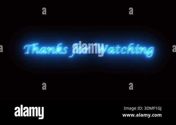 set of thanks for watching text with blue neon light effect Stock Video ...