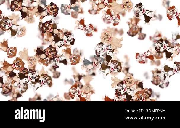 Cartoon dogs falling in a playful animation Stock Video Footage - Alamy