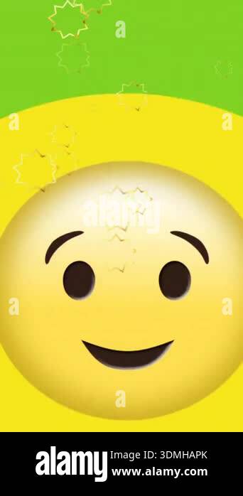 Animation wink emoji with speech bubble moving over rainbow color ...