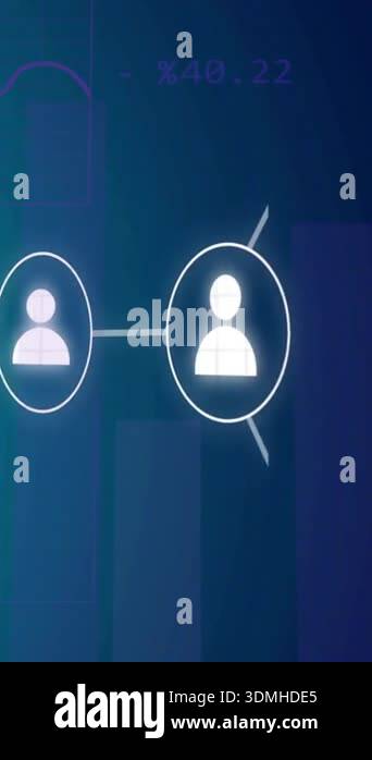 Collecting data and network connections animation over digital ...