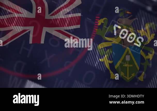 Scanning stripes sweeping flag and crest drifting code expanding HUD ...