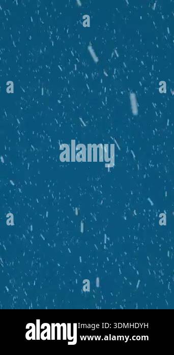 Digital animation of white particles falling against blue background ...