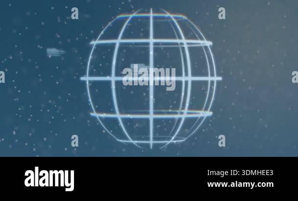 Starting globe fading into view, code sliding, arcs tracing double ...