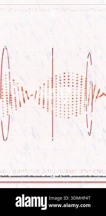 Animation of red waveform with dots and lines on white background ...