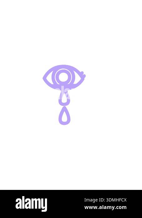 horizontally vibrating animation of crying eye symbol icon Stock Video ...