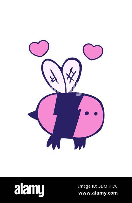 spinning hearts animation of a happy buzzing bee cartoon Stock Video ...